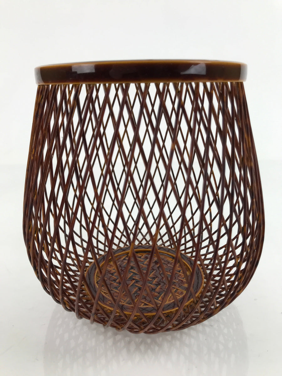 Japanese Wooden Lacquered Flower Vase Basket Kabin Vtg Hida Shunkei-Nu ...