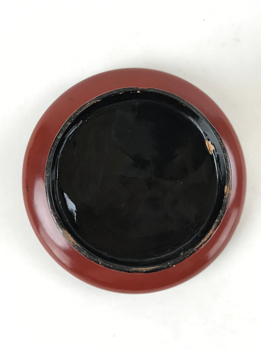 Japanese Wooden Lacquered Sake Cup Stand Vtg Red Gold Sakazuki Stand L ...