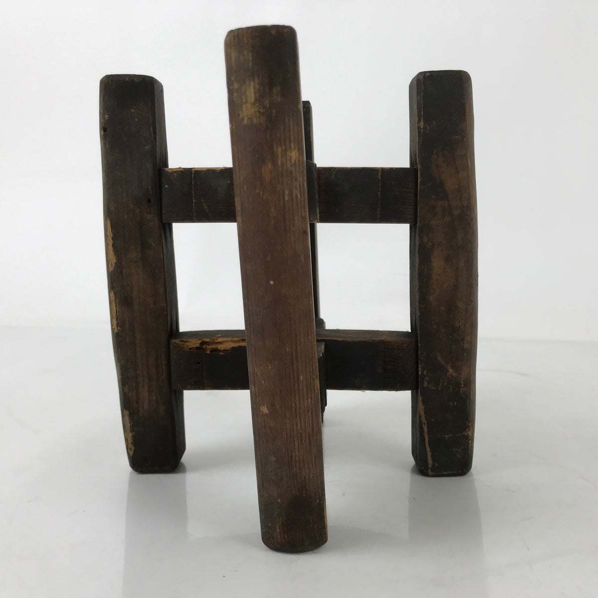 Japanese Wooden Silk Thread Spool Itomaki Vtg Bobbin Frame Spinning Wh ...