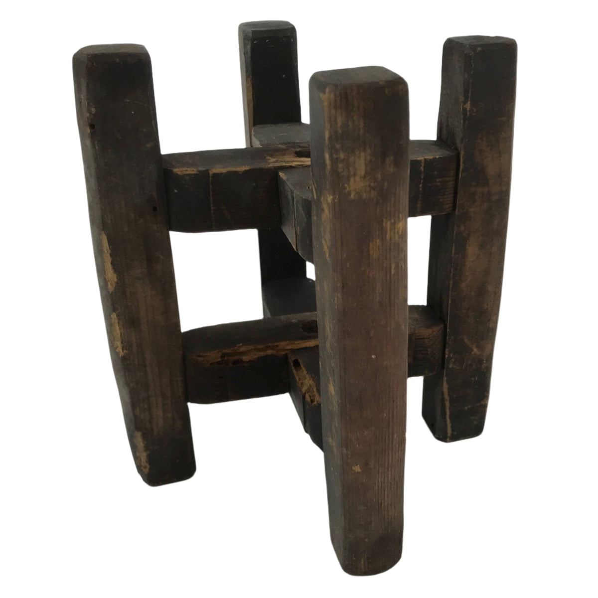 Japanese Wooden Silk Thread Spool Itomaki Vtg Bobbin Frame Spinning Wh ...