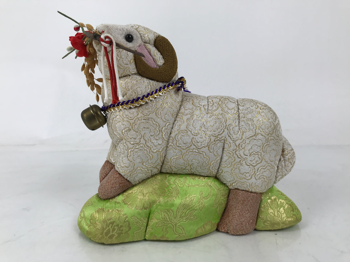 Japanese Zodiac Fabric Sheep Doll Vtg Kimekomi Ningyo Animal Hitsuji w ...