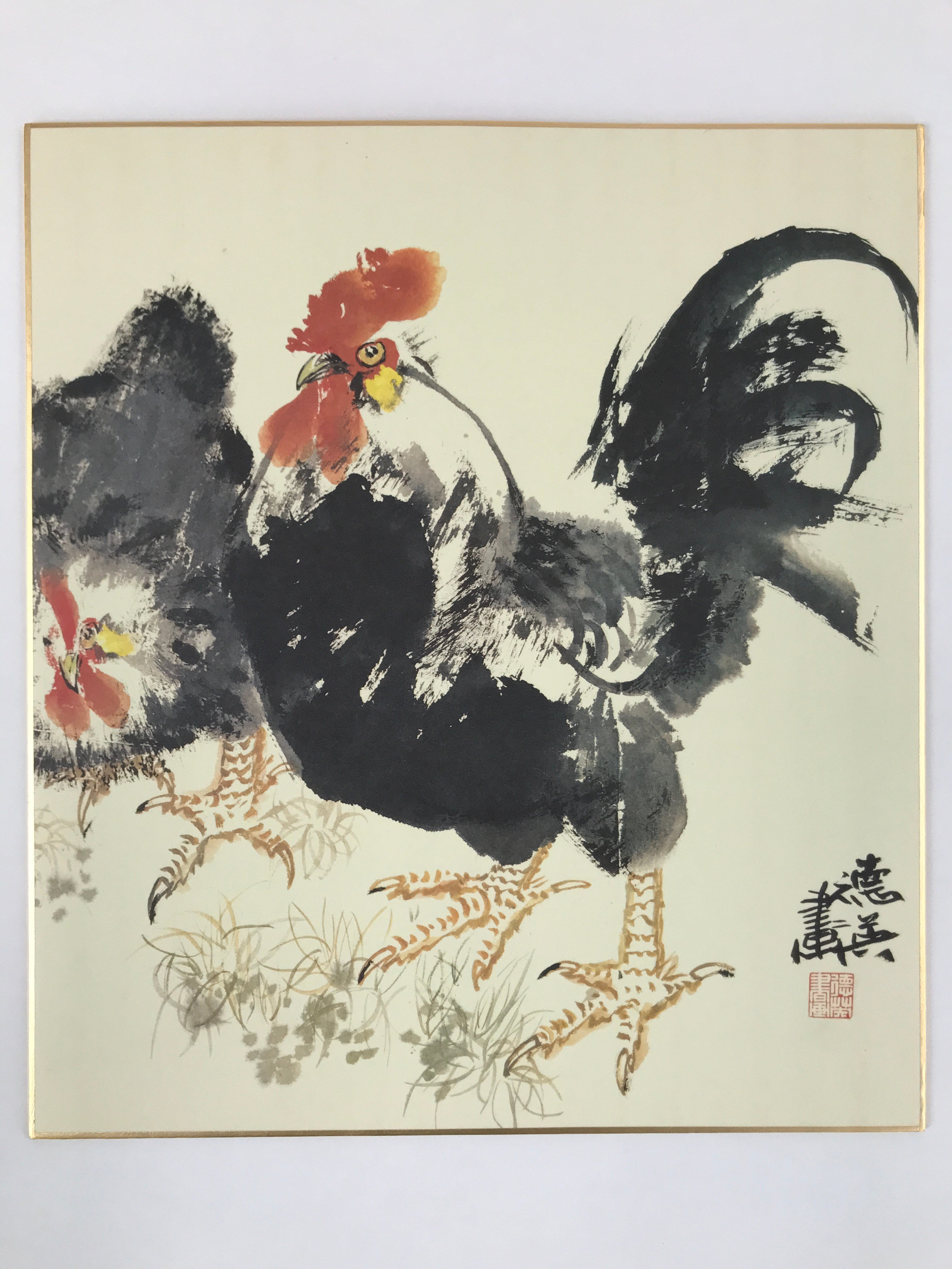 Japanese Zodiac Shikishi Art Board Reproduction Rooster Realistic Styl ...