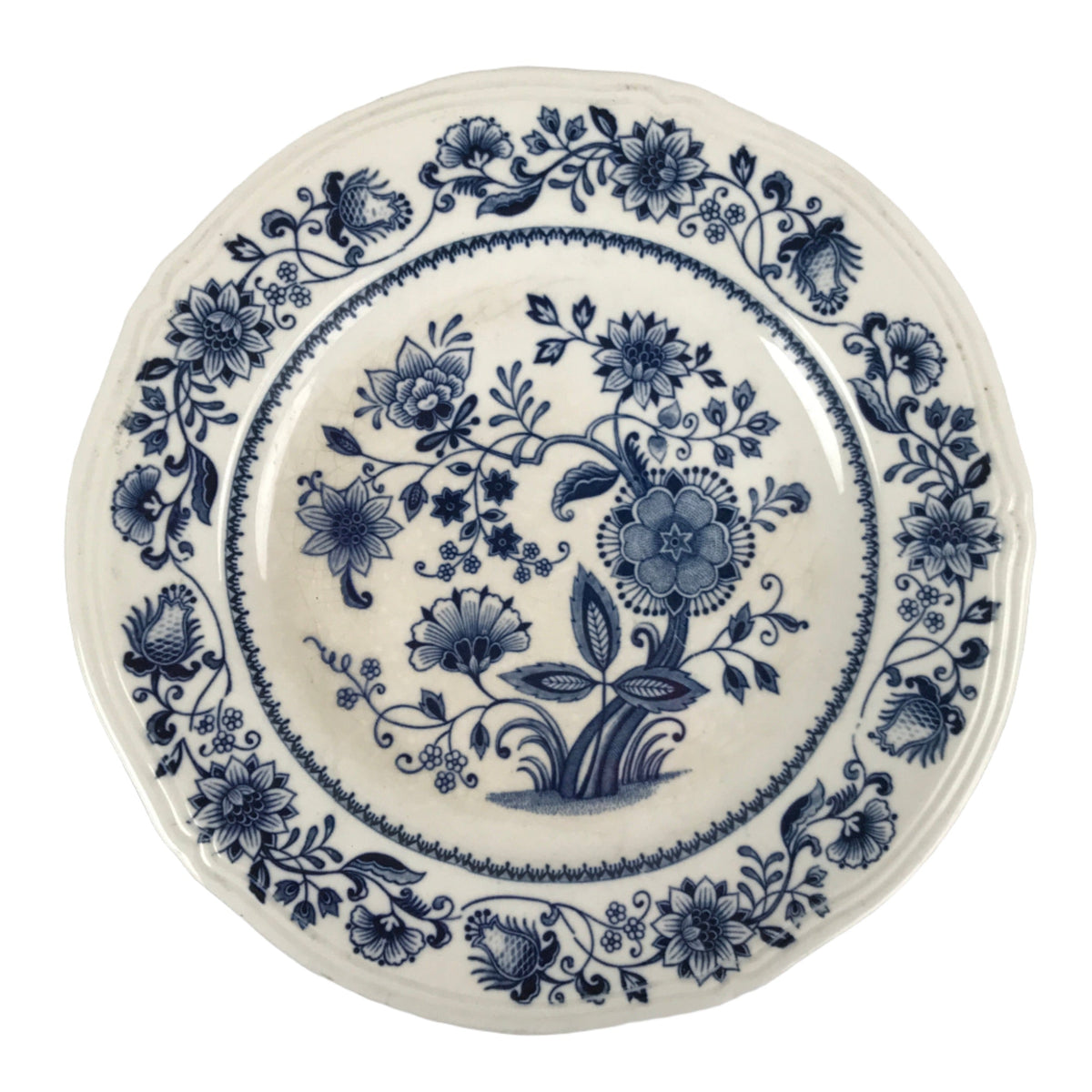 Made in Japan Porcelain Blue Onion Indigo Plate Vtg Floral Decorative ...