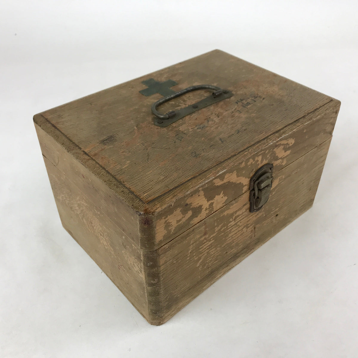 Vintage Japanese Wooden First Aid Kit Storage Box Inside 15x21.5x9cm X ...