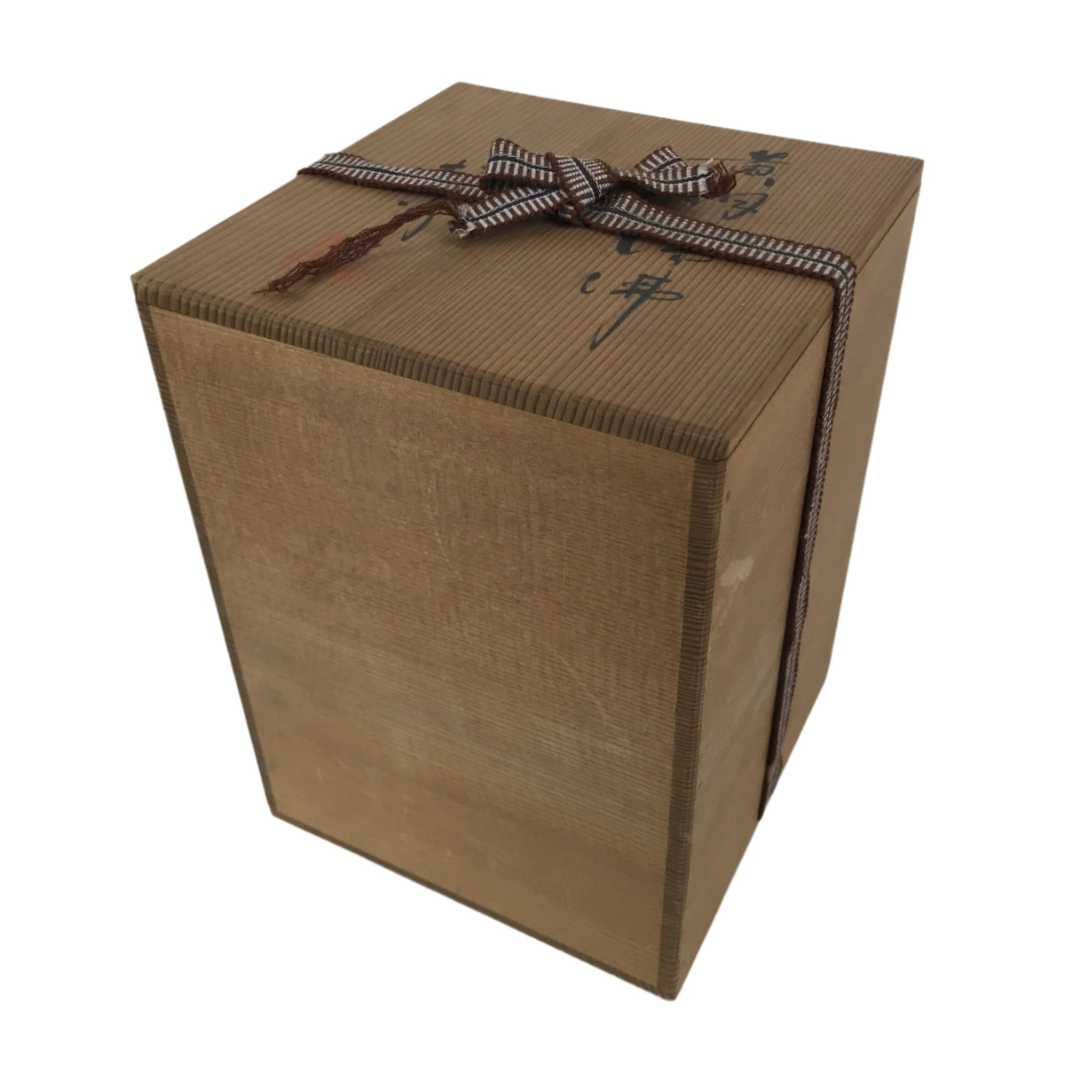 Vtg Japanese Wooden Lidded Pottery Storage Box Inside 15x14.9x20.6cm B ...