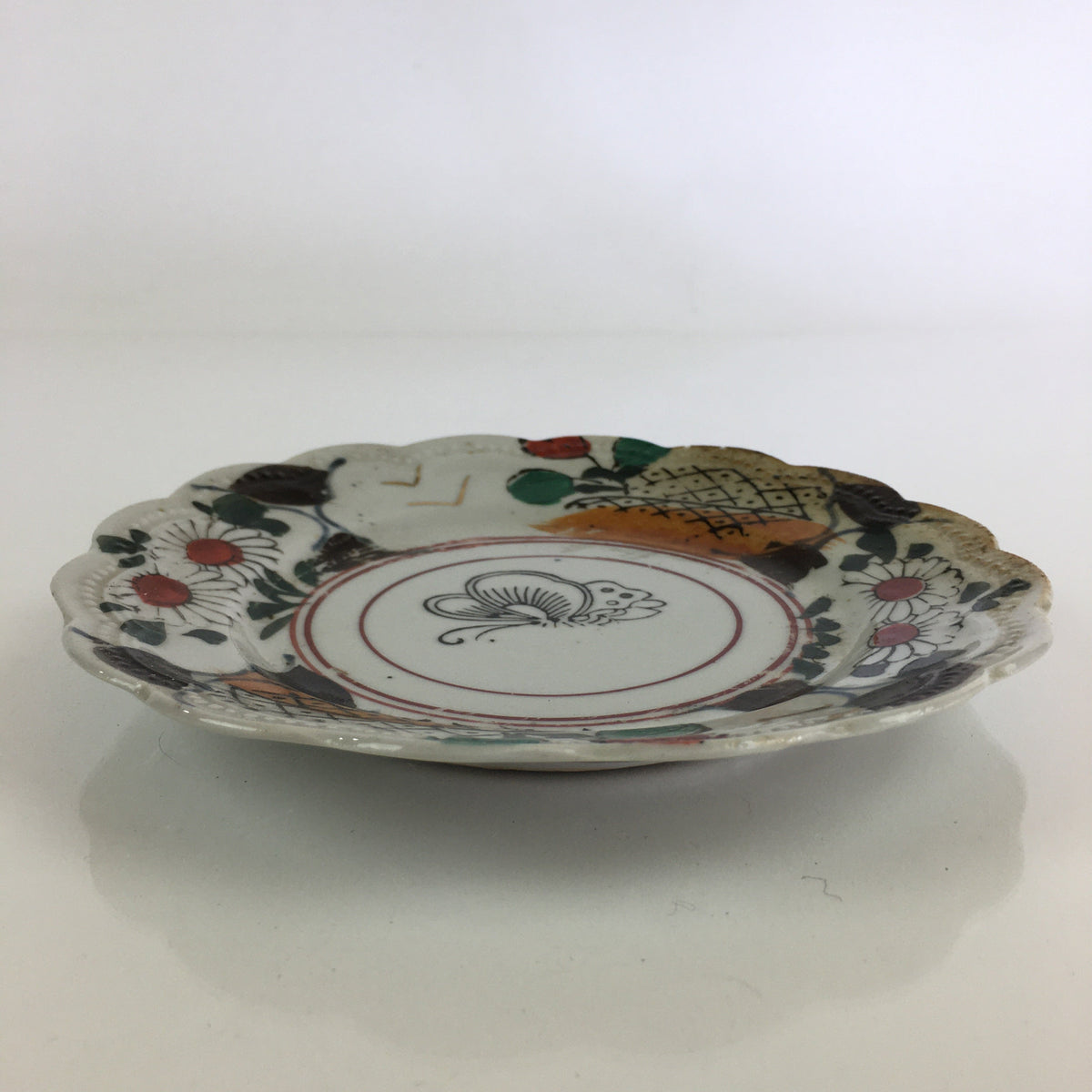 Antique C1880 Japanese Porcelain Small Plate Floral Butterfly Pattern ...
