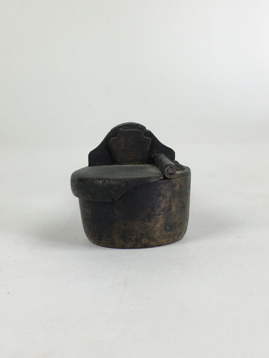 Antique C1880 Japanese Yatate Portable Inkwell Calligraphy Shuji Meiji ...