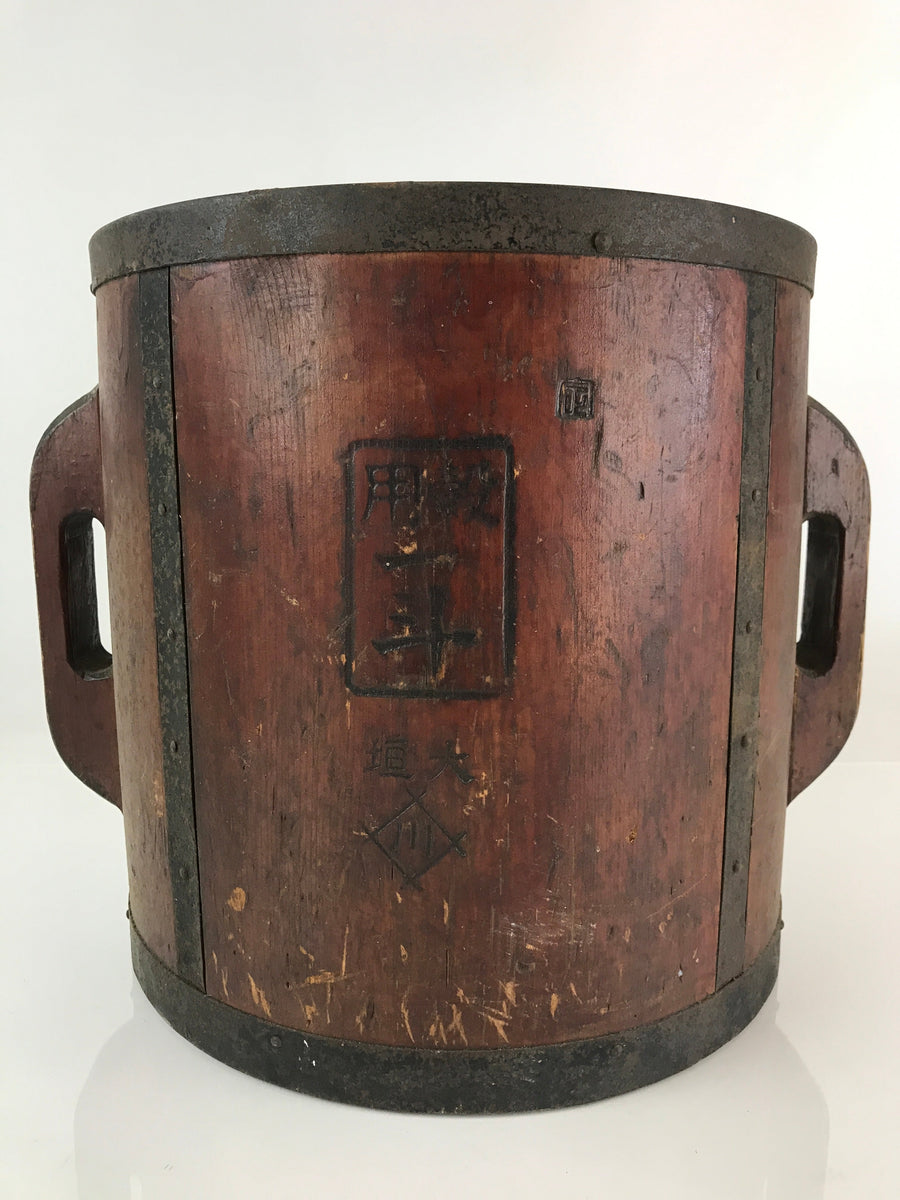 Antique C1900 Japanese Handmade Wooden Rice Bucket Masu Brown JK402 ...