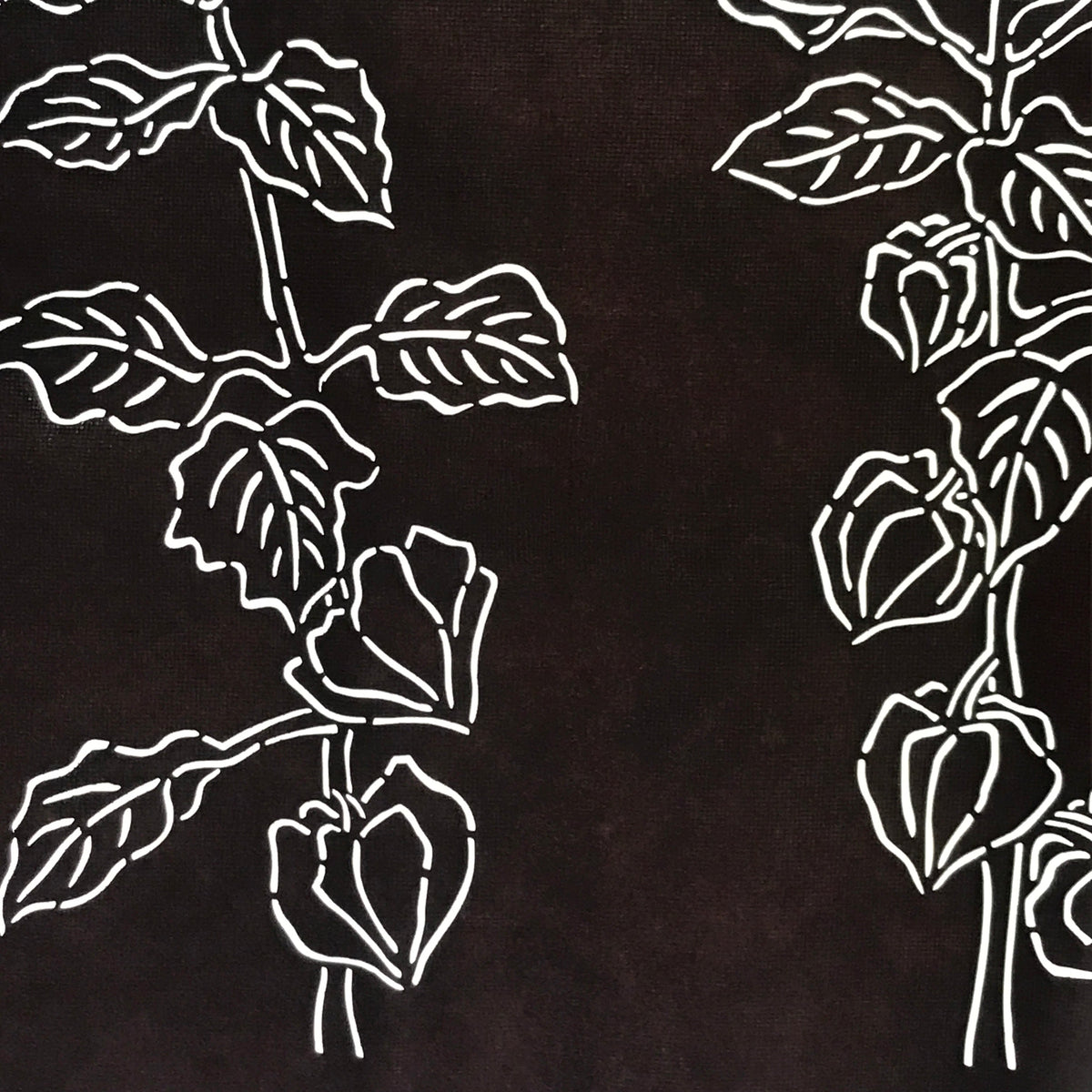 Antique Japanese Katagami Kimono Paper Stencil Hozuki Lantern Flower 4 ...