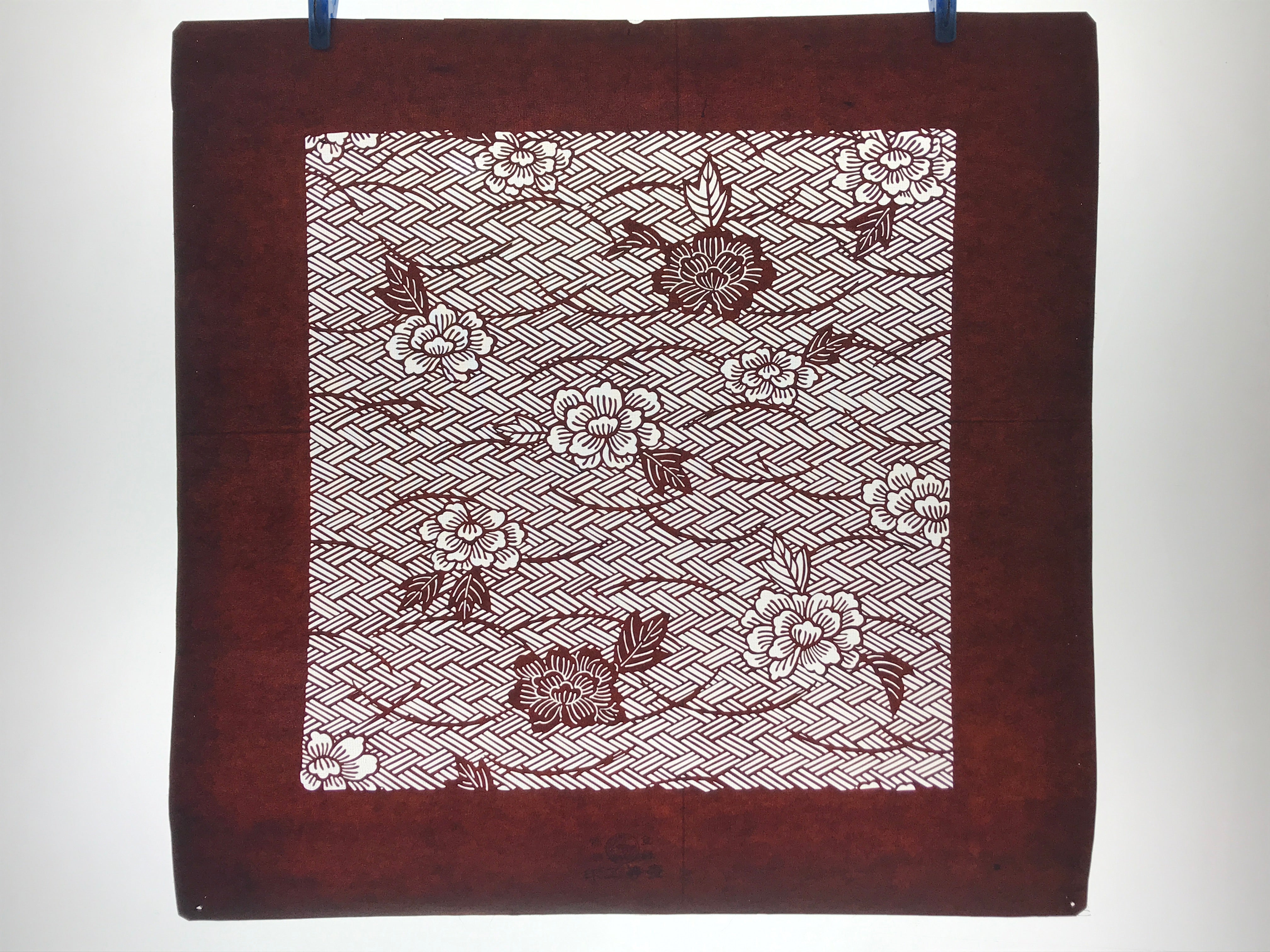 Antique Japanese Katagami Kimono Paper Stencil Katazome Peony Ajiro Am ...
