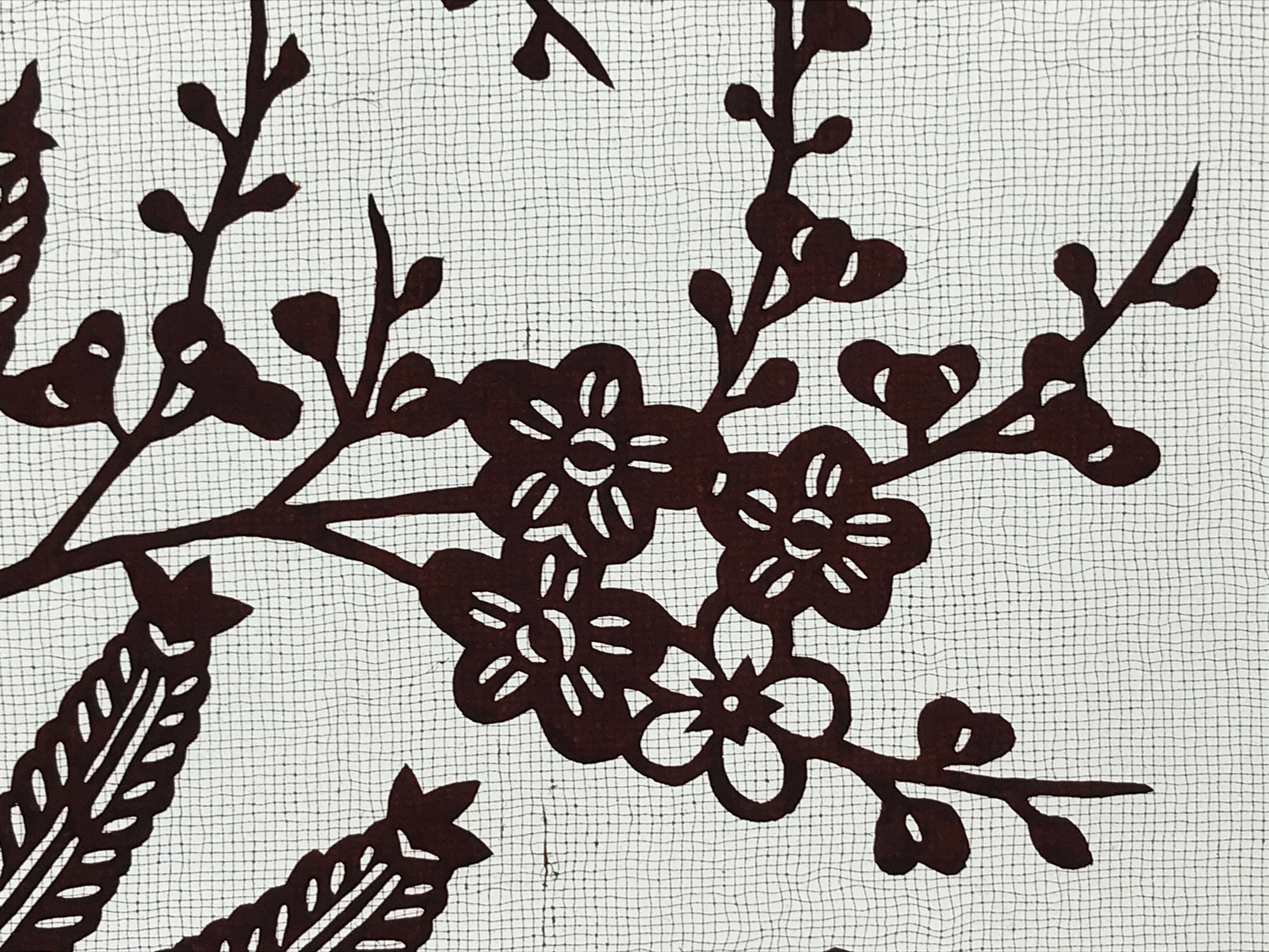 Antique Japanese Katagami Kimono Stencil Shochikubai Pine Plum Bamboo ...