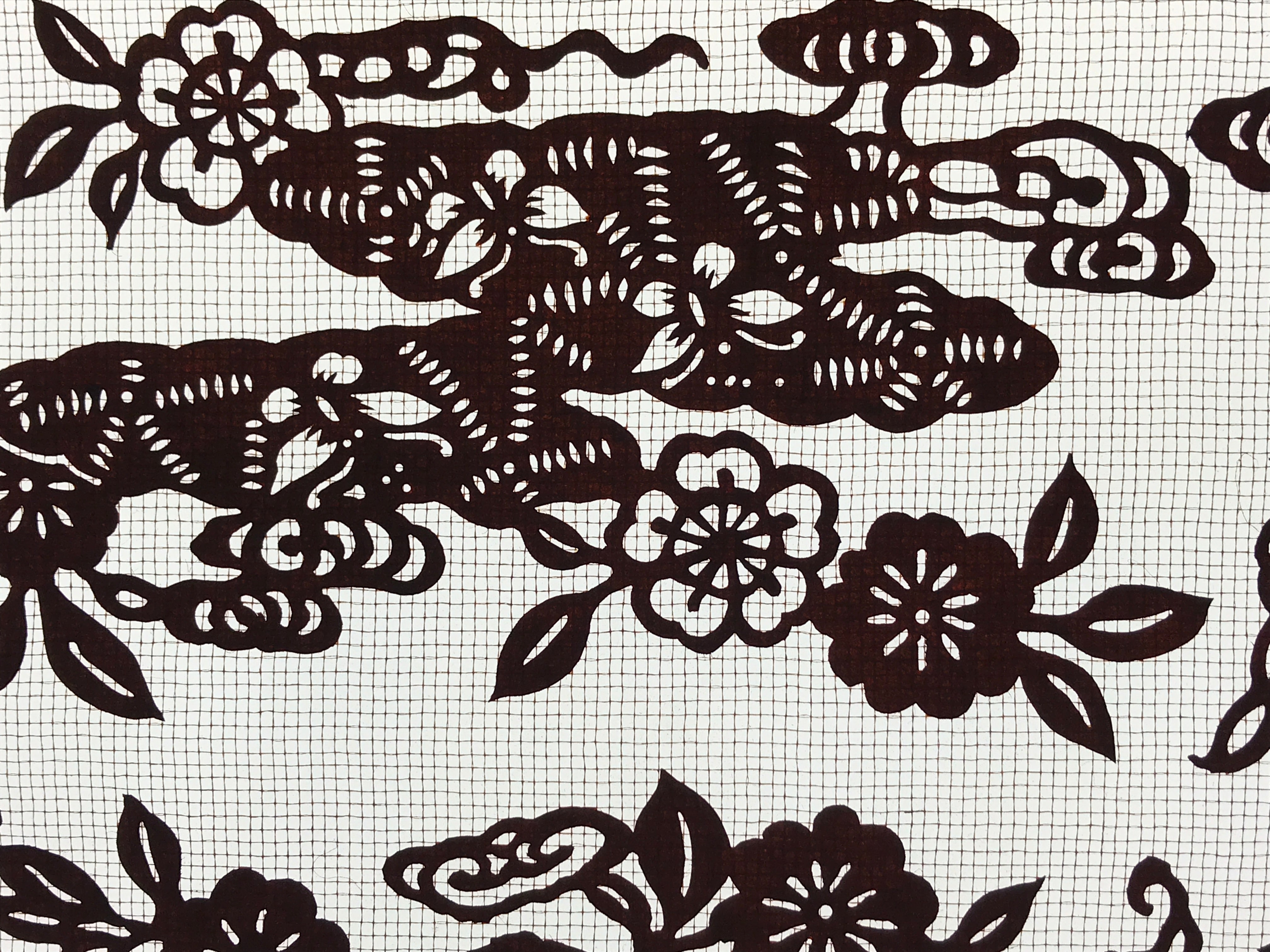 Antique Japanese Katagami Paper Kimono Stencil Katazome Cherry Blossom ...