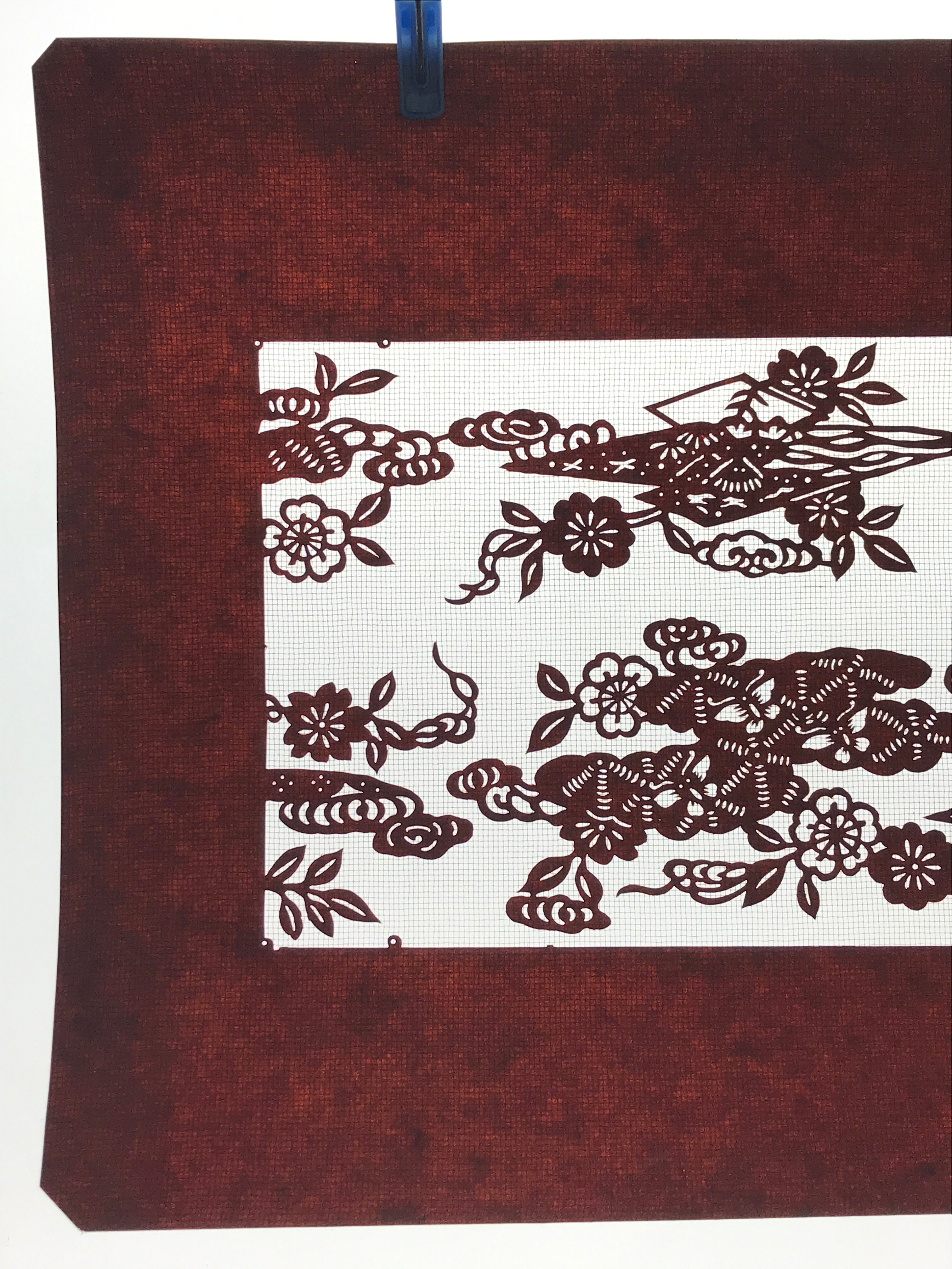 Antique Japanese Katagami Paper Kimono Stencil Katazome Cherry Blossom ...