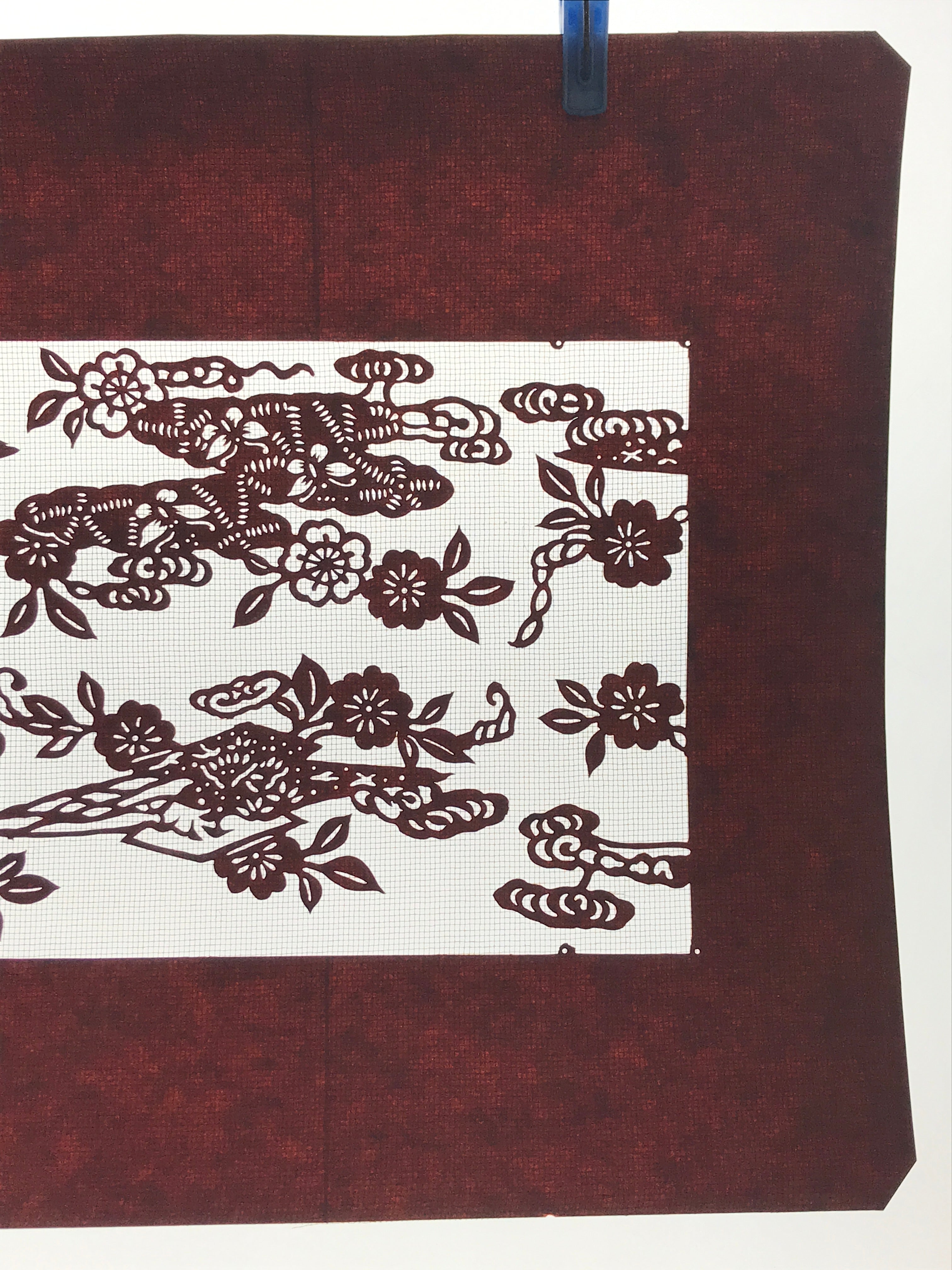 Antique Japanese Katagami Paper Kimono Stencil Katazome Cherry Blossom ...