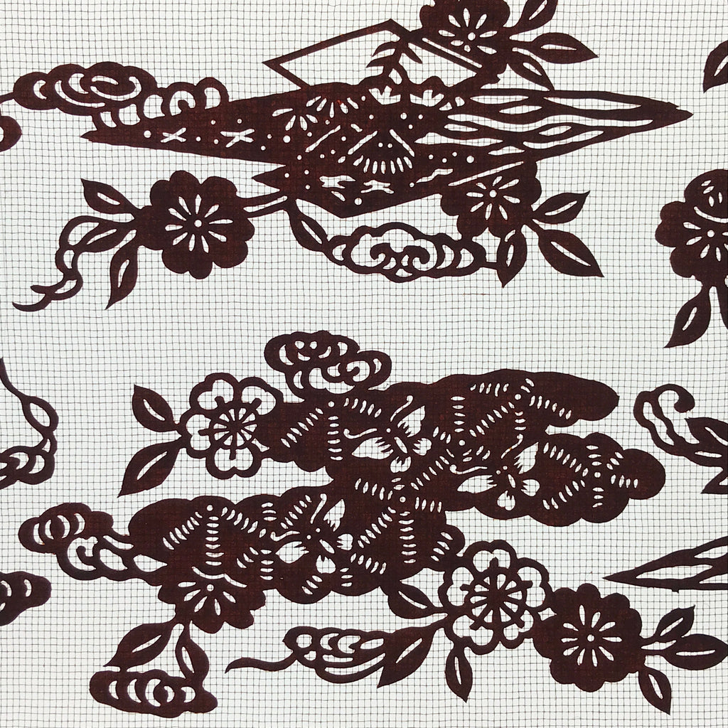 Antique Japanese Katagami Paper Kimono Stencil Katazome Cherry Blossom ...