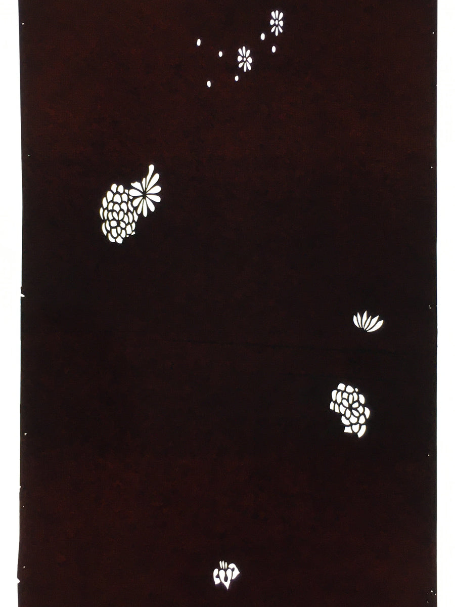 Antique Japanese Katagami Paper Kimono Stencil Katazome Flower Pattern ...