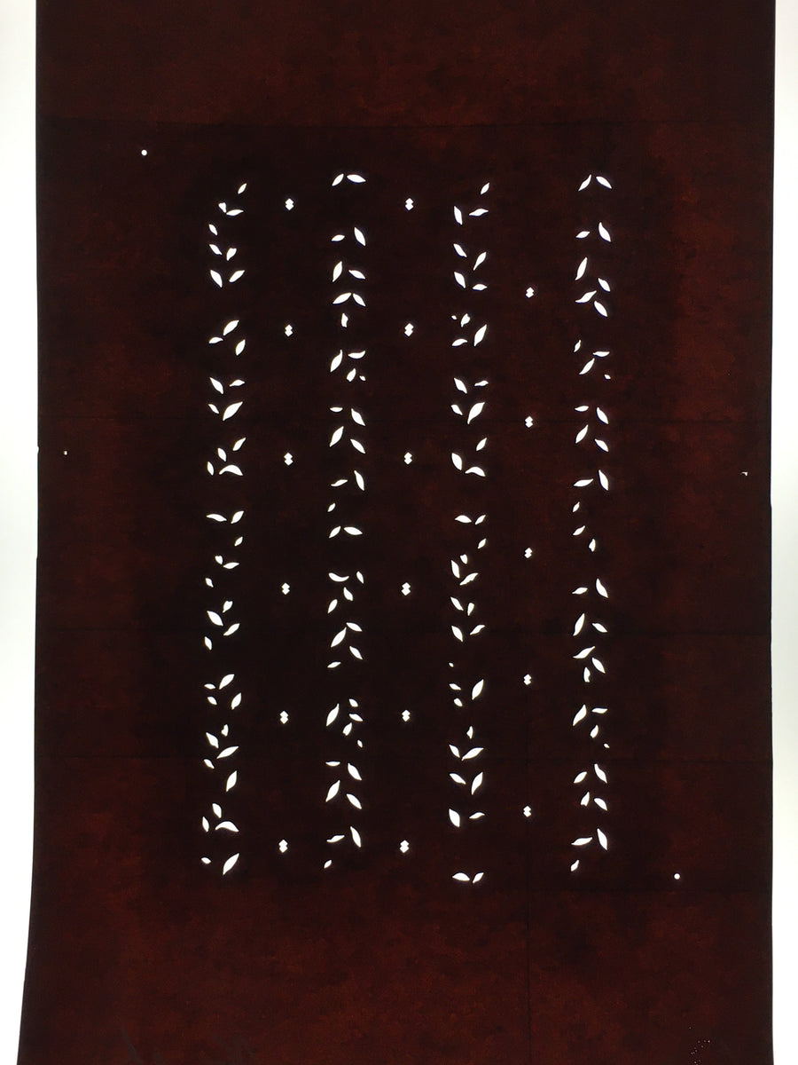 Antique Japanese Katagami Paper Kimono Stencil Katazome Leaf Pattern C ...