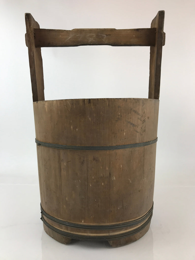 Antique Japanese Wooden Mizuoke Bucket C1900 Handle Teoke Well Water B ...