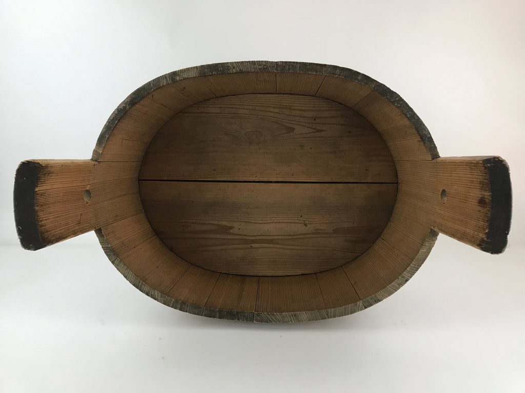 Antique Japanese Wooden Mizuoke Lidded Bucket C1900 Large Tub Wash Bas ...