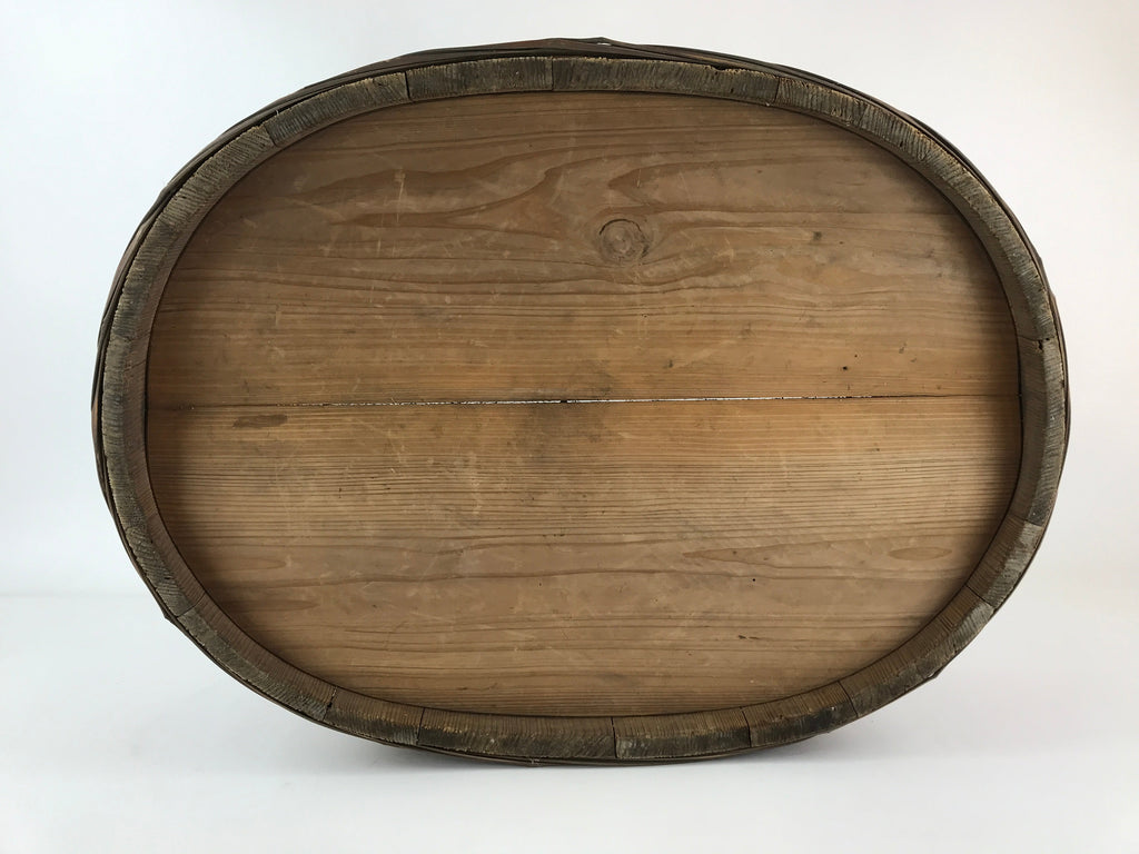 Antique Japanese Wooden Mizuoke Lidded Bucket C1900 Large Tub Wash Bas ...