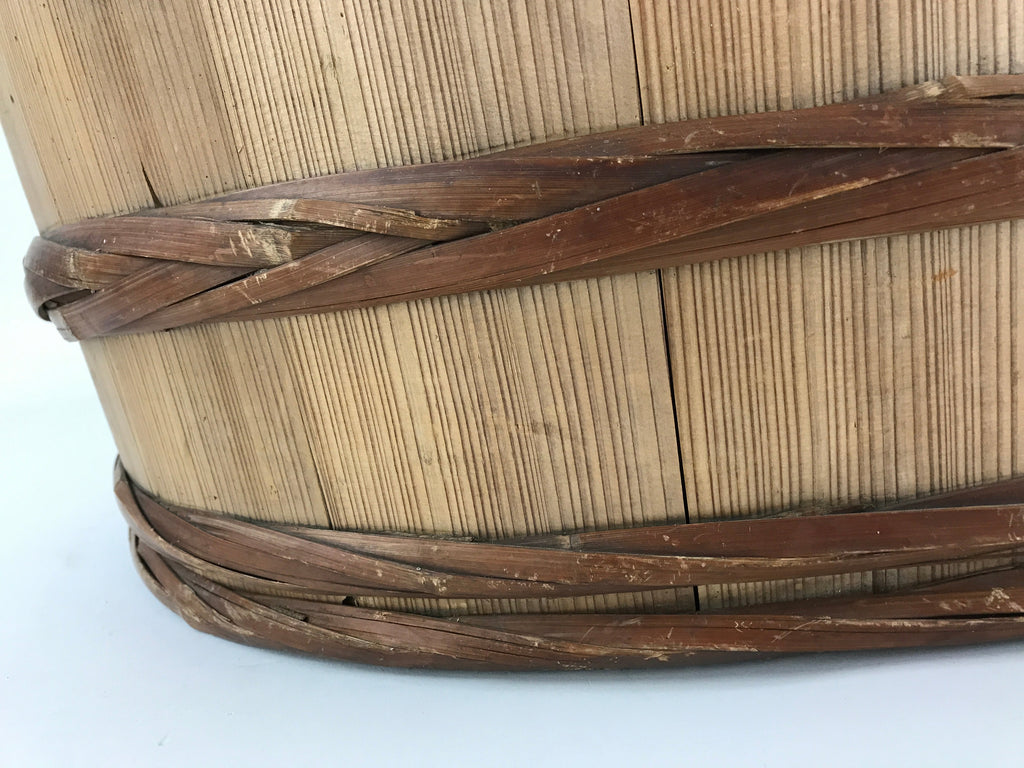 Antique Japanese Wooden Mizuoke Lidded Bucket C1900 Large Tub Wash Bas ...
