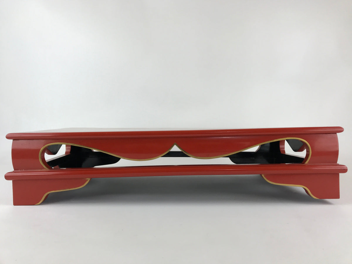 Antique Japanese Wooden Tray Lacquered Meiji Era Ozen Table Red W/Box ...