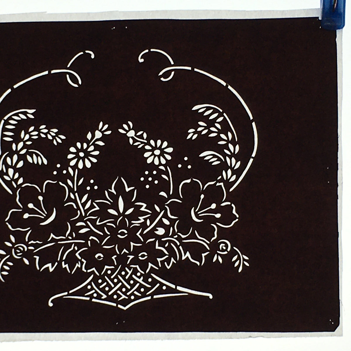 Japanese Antique Ise Katagami Paper Kimono Stencil Edo Flowers Design ...