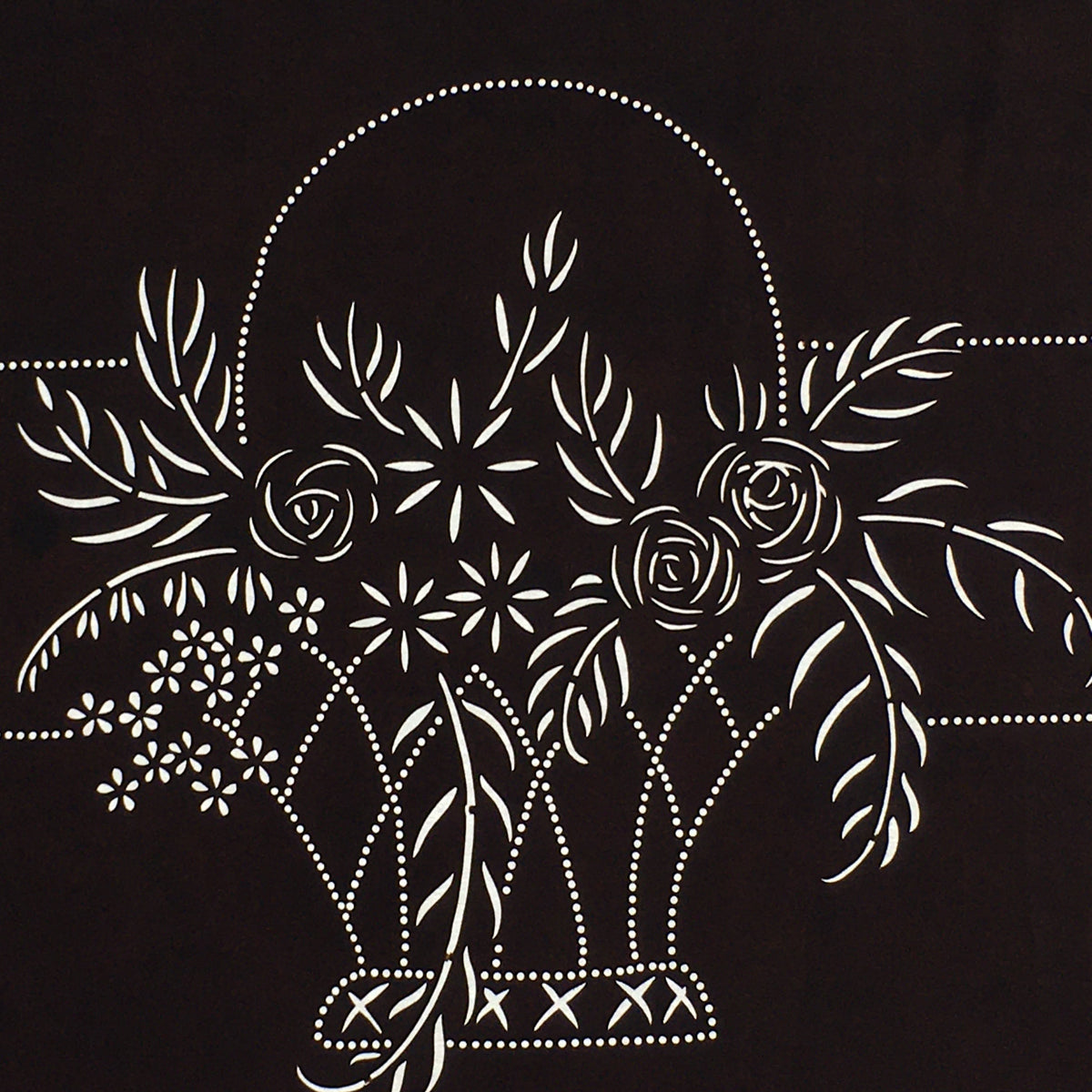 Japanese Antique Ise Katagami Paper Kimono Stencil Edo Flowers Design ...