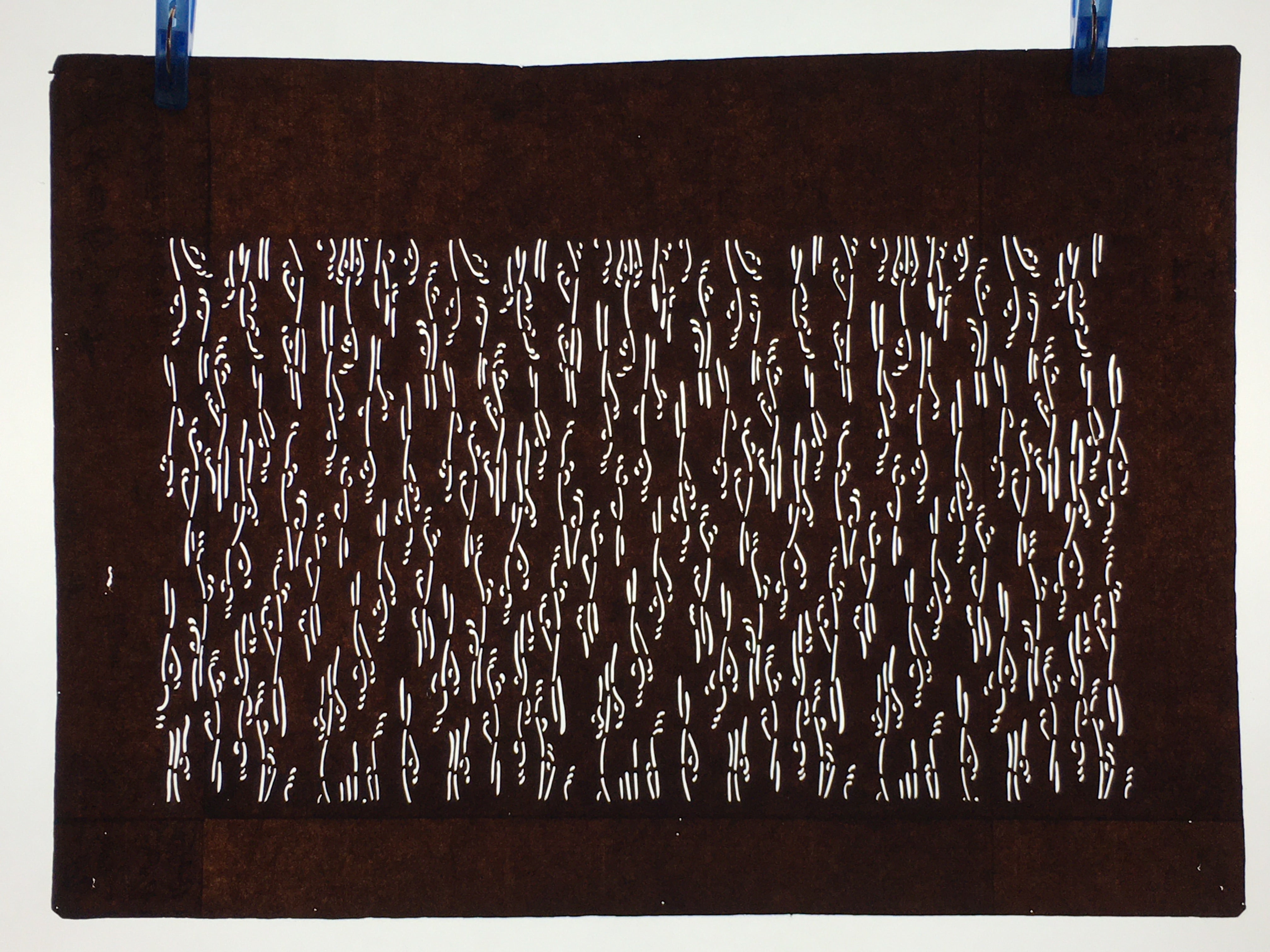 Japanese Antique Ise Katagami Paper Kimono Stencil Edo Plant Vine Patt ...
