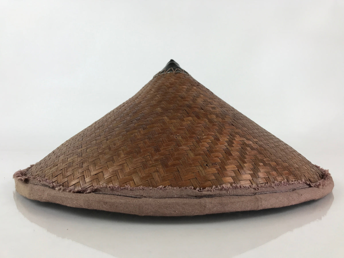 Japanese Bamboo Ajiro Weave Kasa Hat Vtg Sun Protection Rain Protectio ...