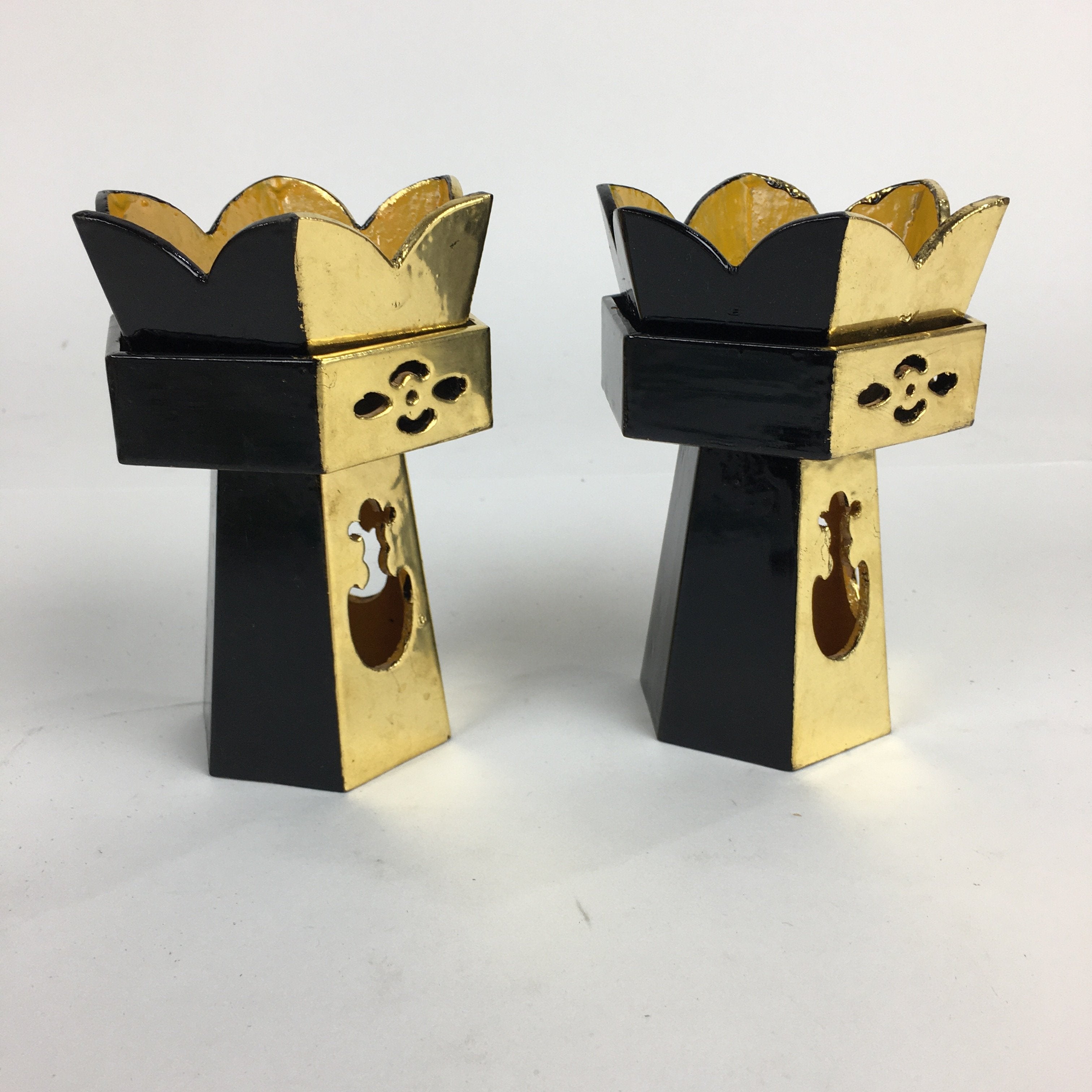 Japanese Buddhist Altar Fitting Vtg Hexagonal Offering Stand Set Kuge ...