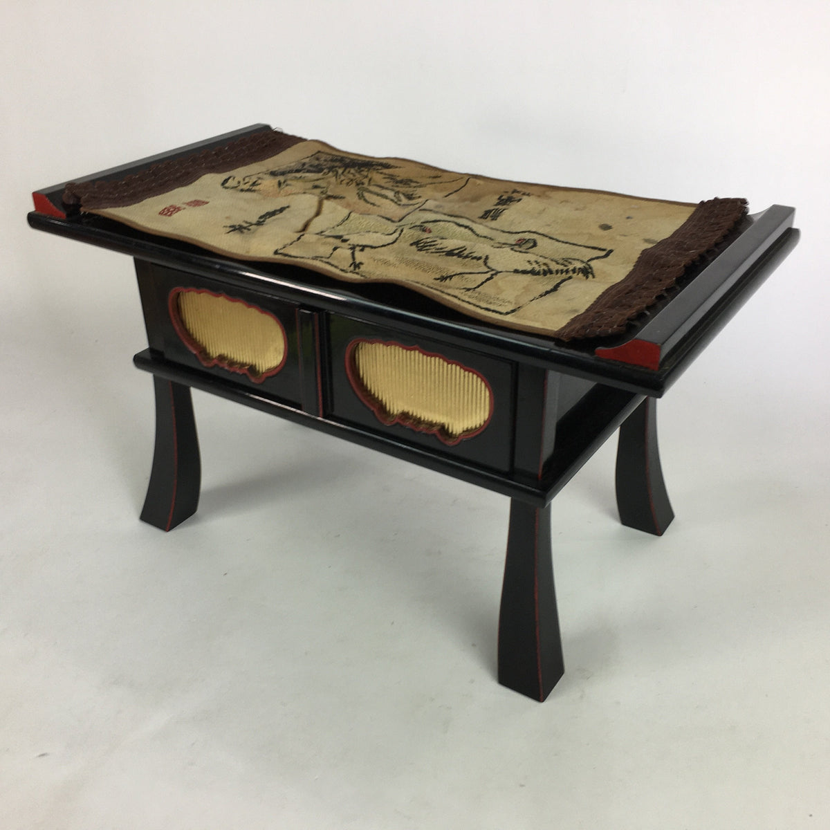 Japanese Buddhist Altar Fitting Vtg Kyozukue Wood Lacquer Offering Tab ...