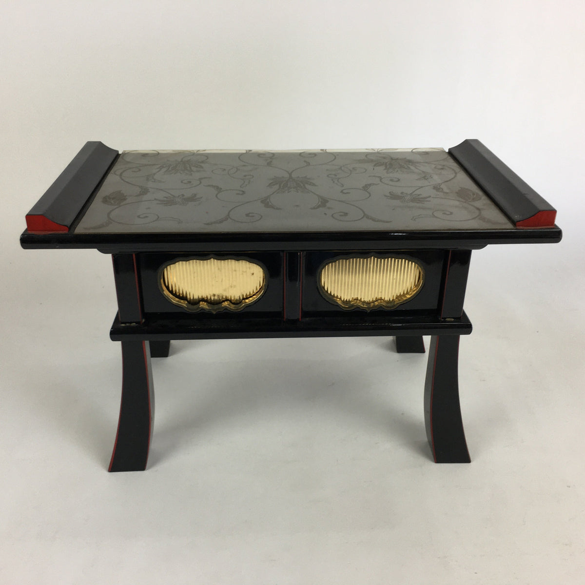 Japanese Buddhist Altar Fitting Vtg Kyozukue Wood Lacquer Offering Tab ...