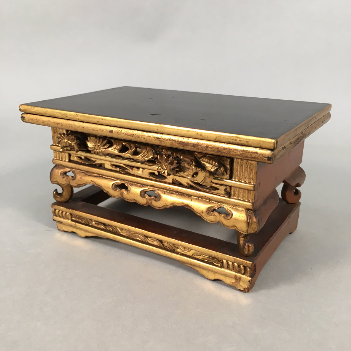 Japanese Buddhist Altar Fitting Vtg Wood Lacquer Offering Table Kyozuk ...