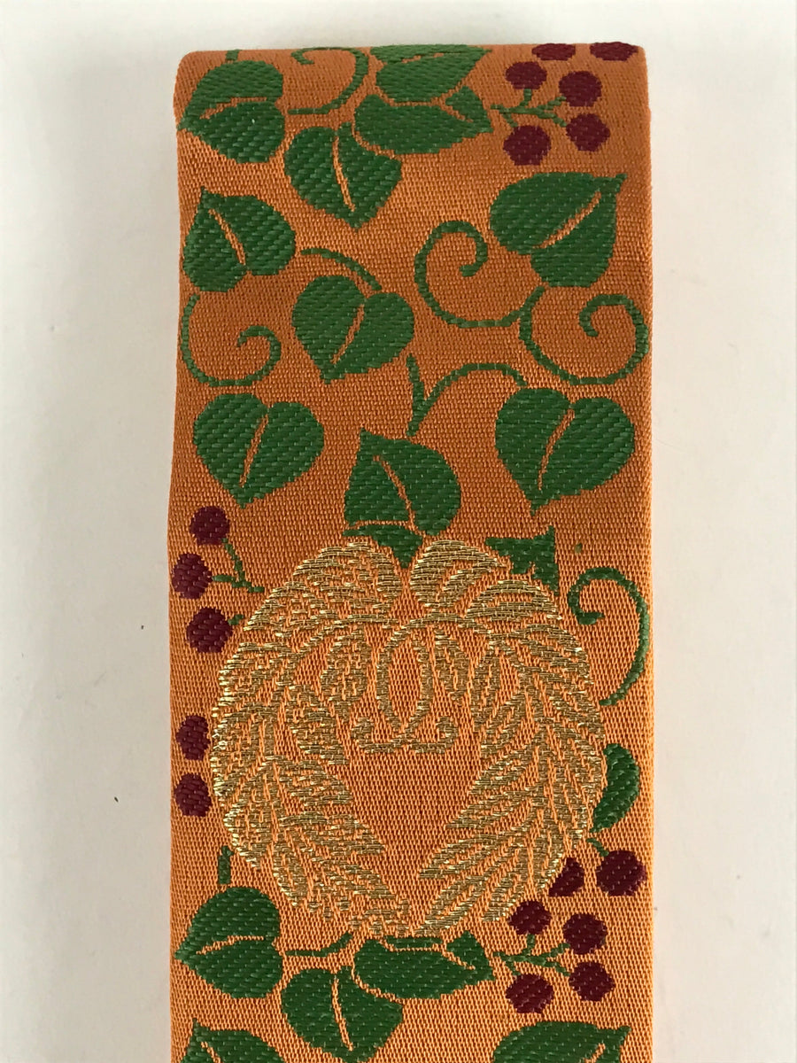 Japanese Buddhist Costume Kesa Wagesa Hangesa Vtg Brown Gold Crest Tem ...