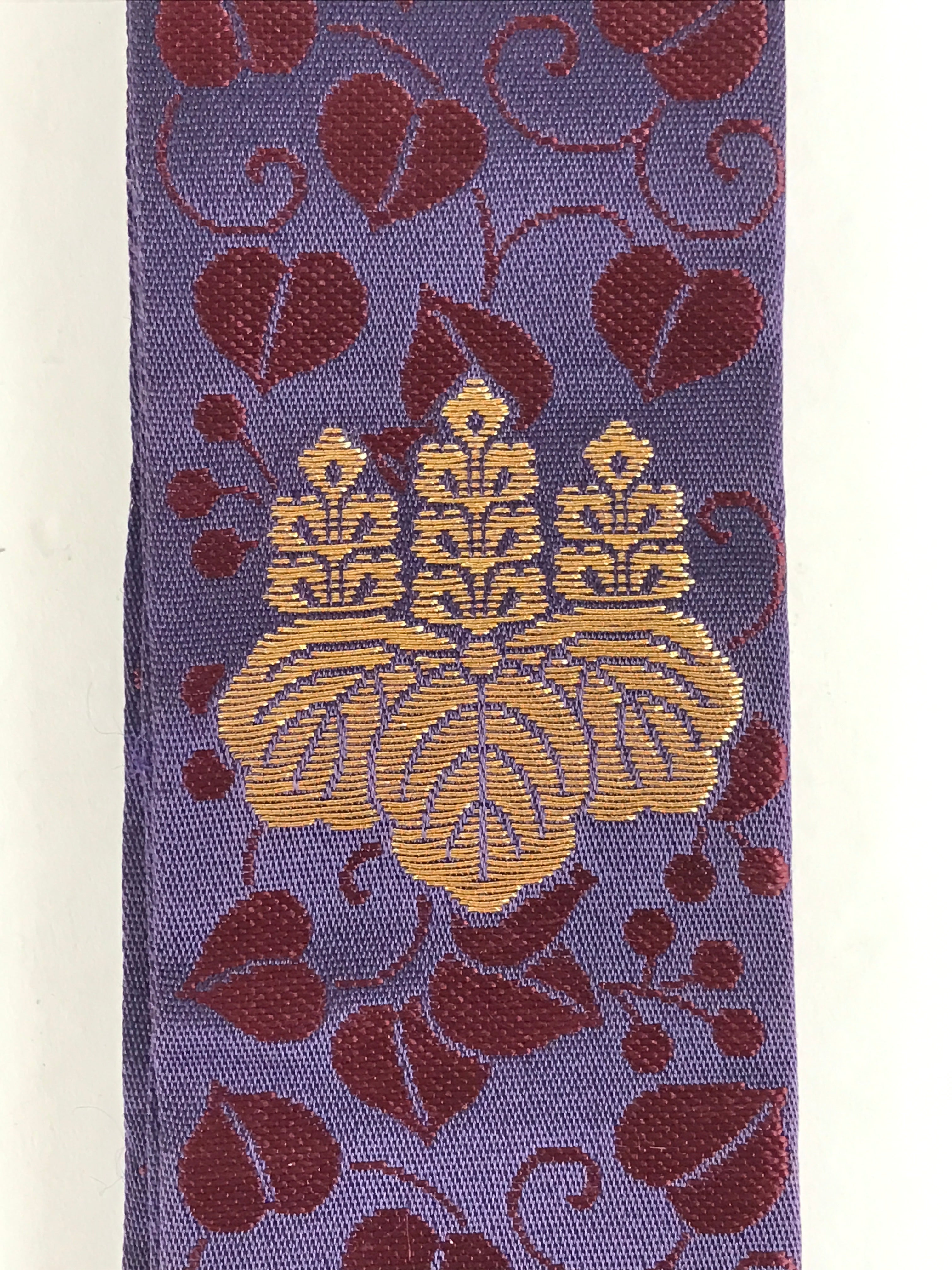 Japanese Buddhist Costume Kesa Wagesa Hangesa Vtg Purple Gold Crest Te ...