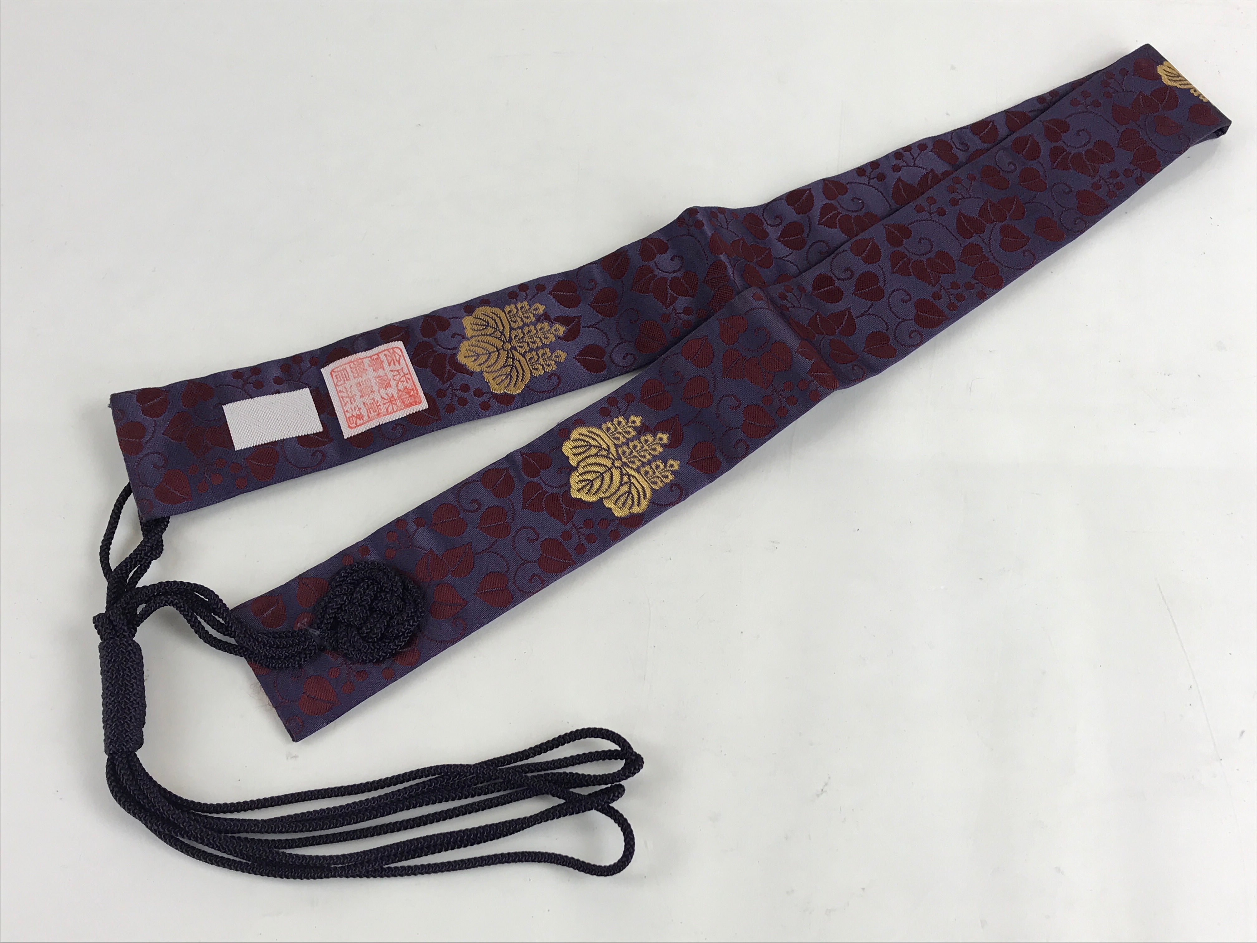 Japanese Buddhist Costume Kesa Wagesa Hangesa Vtg Purple Gold Crest Te ...