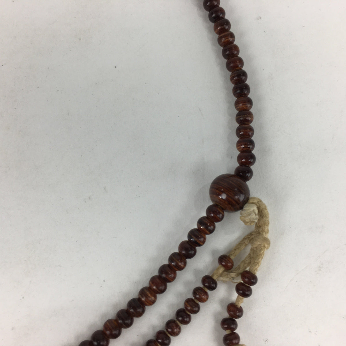 Japanese Buddhist Prayer Beads Vtg Brown Wood Beads Juzu Rosary Bracel ...