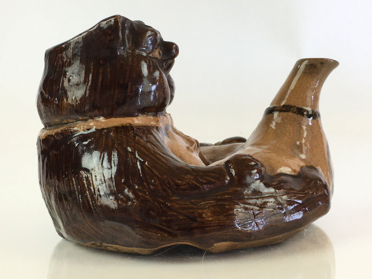 Japanese Ceramic Sake Bottle Vtg Pottery Tokkuri Raccoon Dog Shape TS4 ...