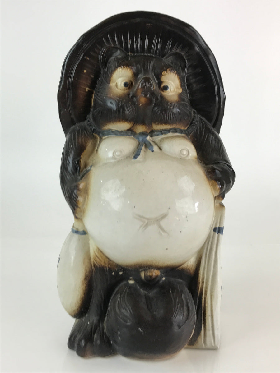 Japanese Ceramic Shigaraki ware Sake Bottle Vtg Pottery Raccoon Dog TS ...