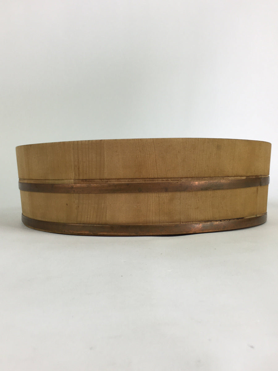 Japanese Handmade Wooden Oke Shallow Bucket Vtg Water Rice JK293 ...