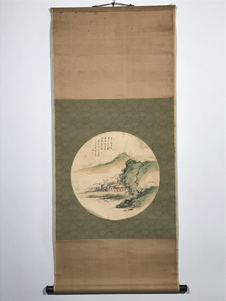 Japanese Hanging Scroll Kanji Poetry Spring Village Kakejiku Kakemono ...