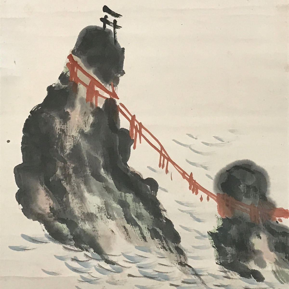 Japanese Hanging Scroll Meotoiwa Rocks Sunrise Futami Kakejiku Kakemon ...