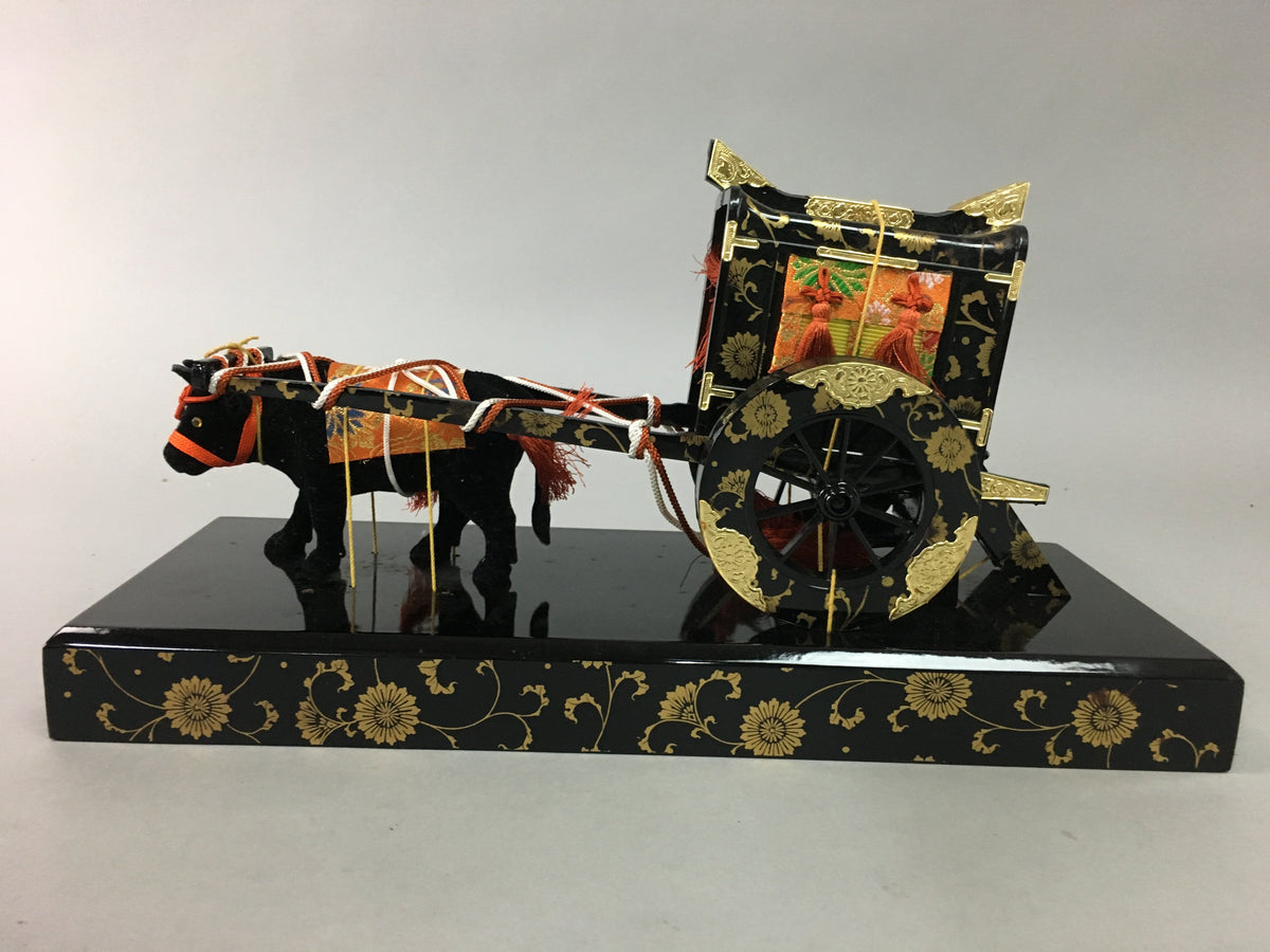 Japanese Hina Doll Lacquer Ox Carriage Stand Palanquin Miniature Girls ...
