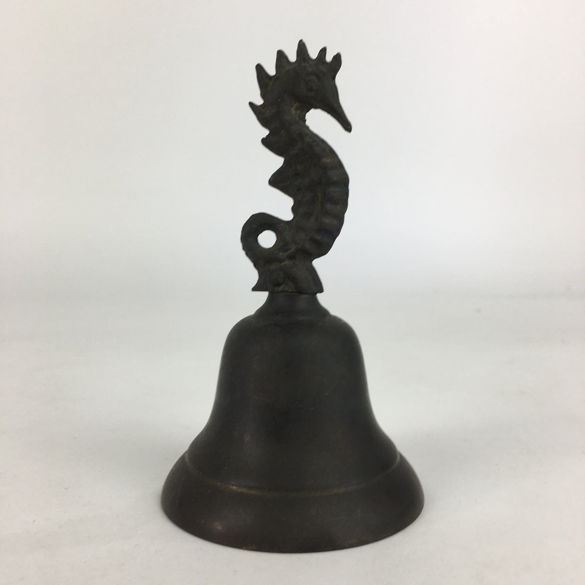 Japanese Iron Bell Vtg Hand Bell Tetsu-Rin Amulet Seahorse Black DR399 ...