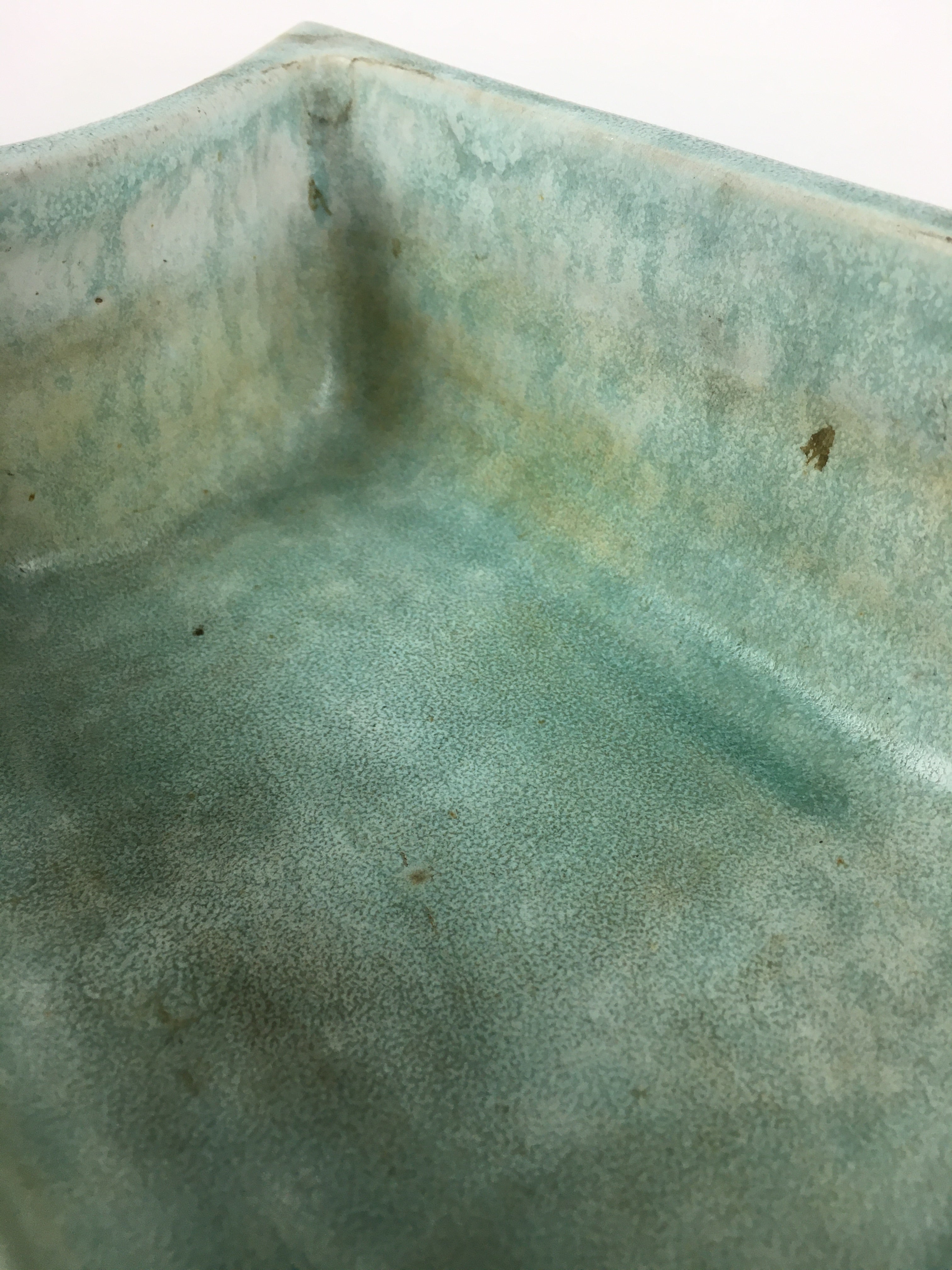 Japanese Porcelain Flower Vase Vtg Pottery Suiban Ikebana Light Green ...