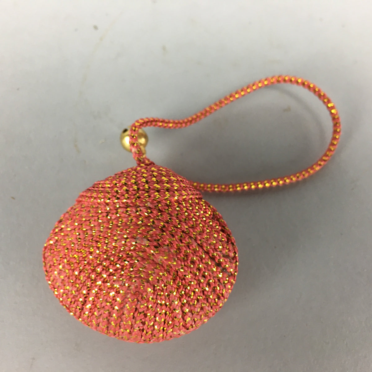 Japanese Silk Clam Shell Bell Charm Kimono Cover Vtg Handmade Ornament ...