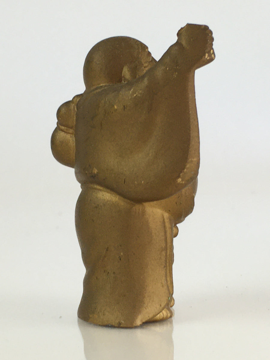 Japanese Small Figurine Vtg 7 Lucky Gods Hotei Metal Statue Paperweigh ...