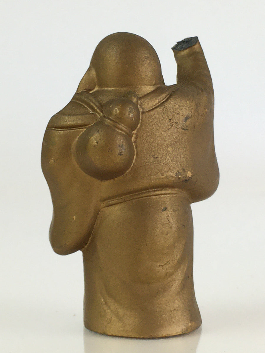 Japanese Small Figurine Vtg 7 Lucky Gods Hotei Metal Statue Paperweigh ...
