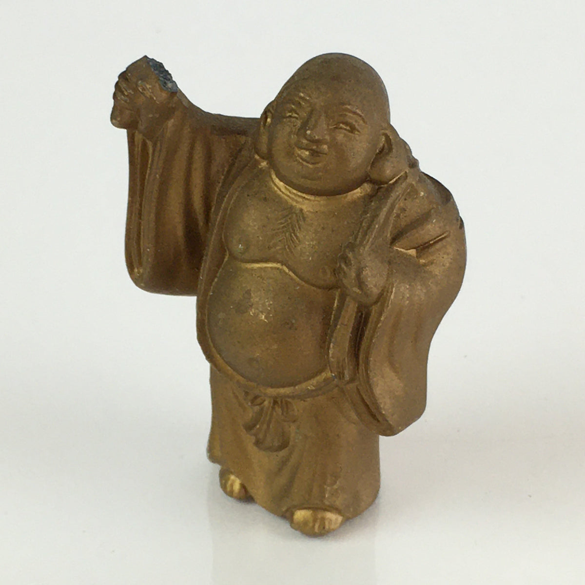 Japanese Small Figurine Vtg 7 Lucky Gods Hotei Metal Statue Paperweigh ...